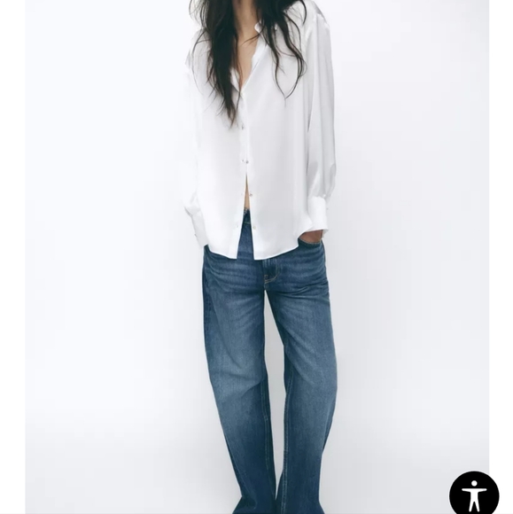 Zara | Tops | Zara Satin Effect Basic Shirt | Poshmark